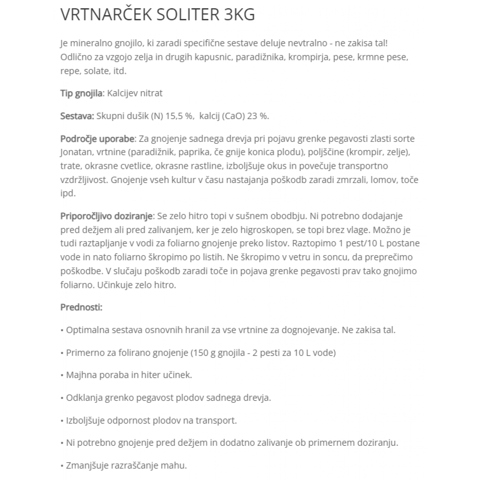 Vrtnarček SOLITER 3kg